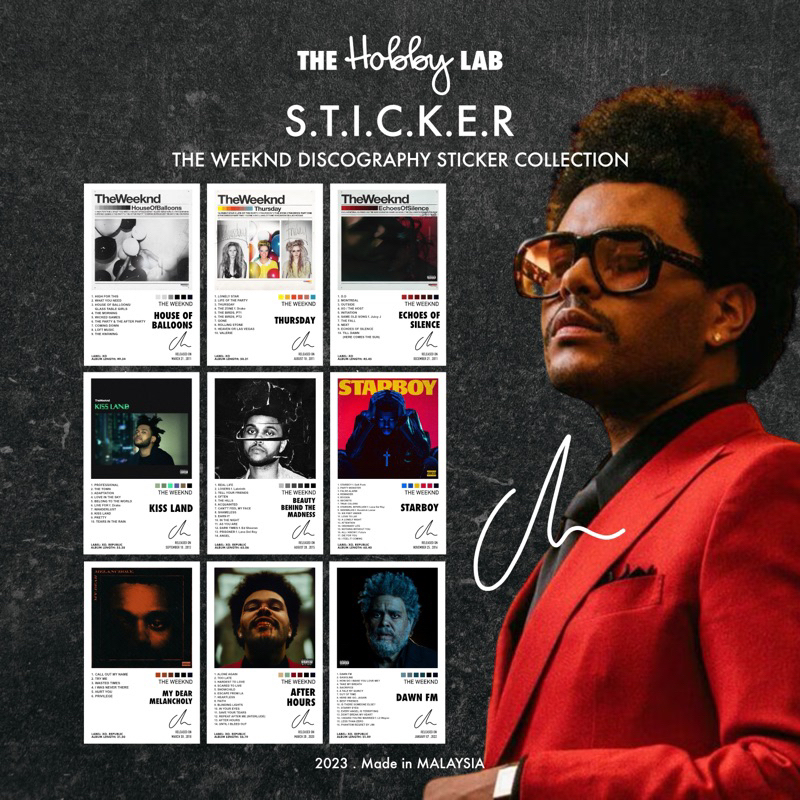 The Weeknd Discography Studio Album Waterproof Sticker Collection ...