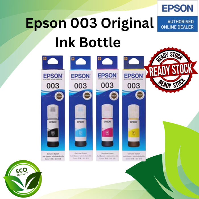 Original Epson 003 Ink L3110 / L3150 / L5190 / L3116 / L3156/ L1110 ...