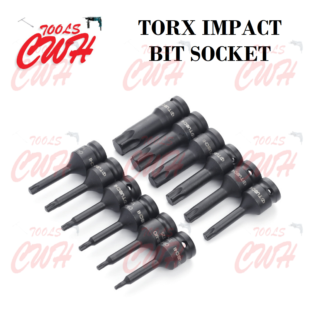 PRC T20-T90 1/2" DR. IMPACT TORX STAR BIT SOCKET ALLEN KEY BOX SPANNER ...