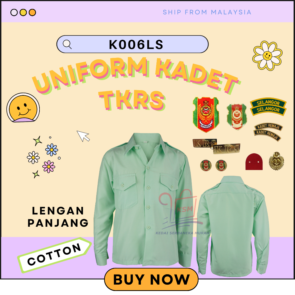 UNIFORM KADET TUNAS REMAJA SEKOLAH TKRS ( LENGAN PANJANG ) - K006LS ...