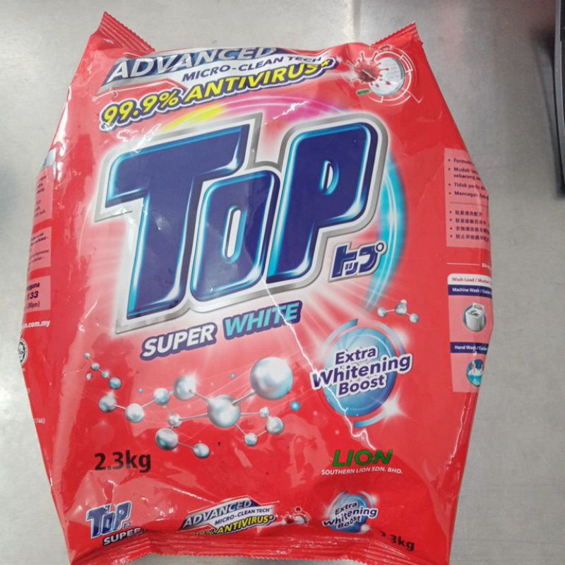 TOP SUPER WHITE EXTRA WHITENING BOOST 2.3KG | Shopee Malaysia