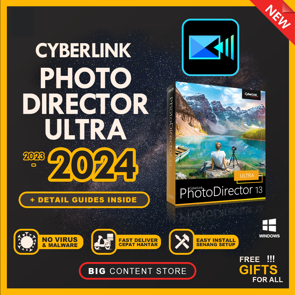 CyberLink PhotoDirector Ultra 14 💯 EASY INSTALL SOFTWARE 💯 LIFETIME ...