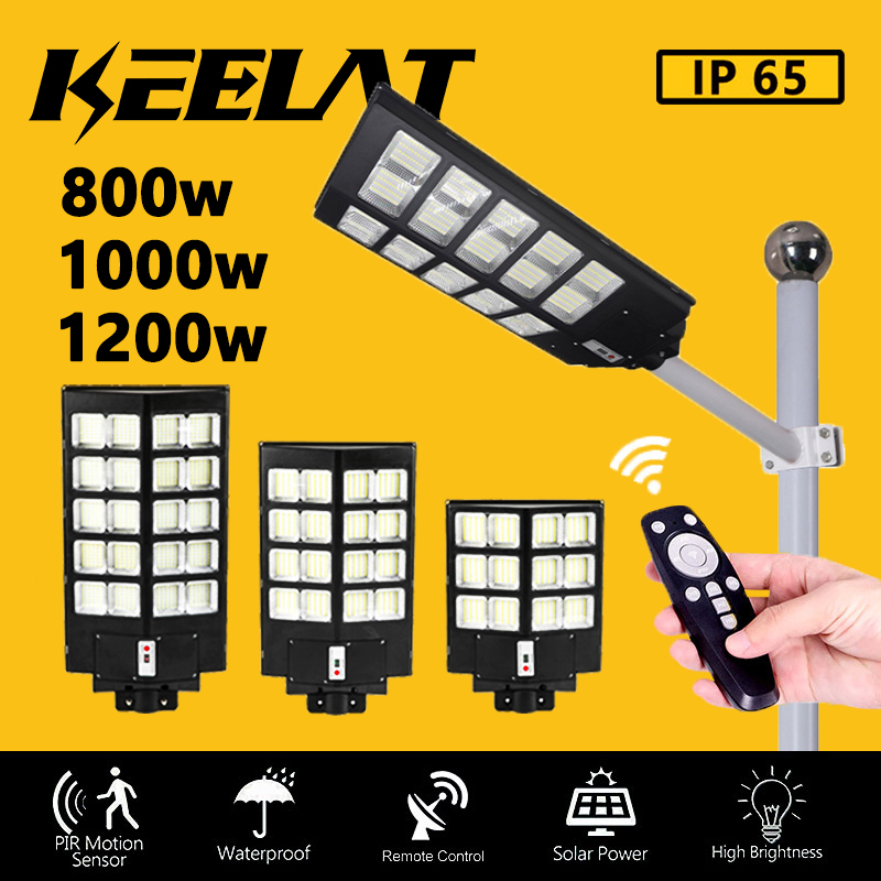 KEELAT KSL001 1200W Lampu Jalan Solar Street Sensor Lamp Solar Light ...