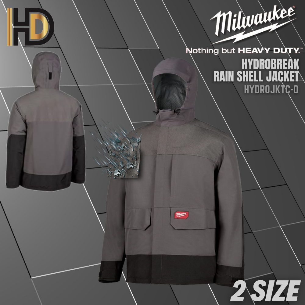 Milwaukee HYDROBREAK Rain Shell Jacket / Raining Jacket Milwaukee ...