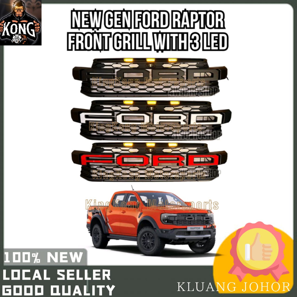 FORD RAPTOR 2023 V6 FRONT GRILLE WITH LED RANGER GRILL SALUNG RAPTOR ...