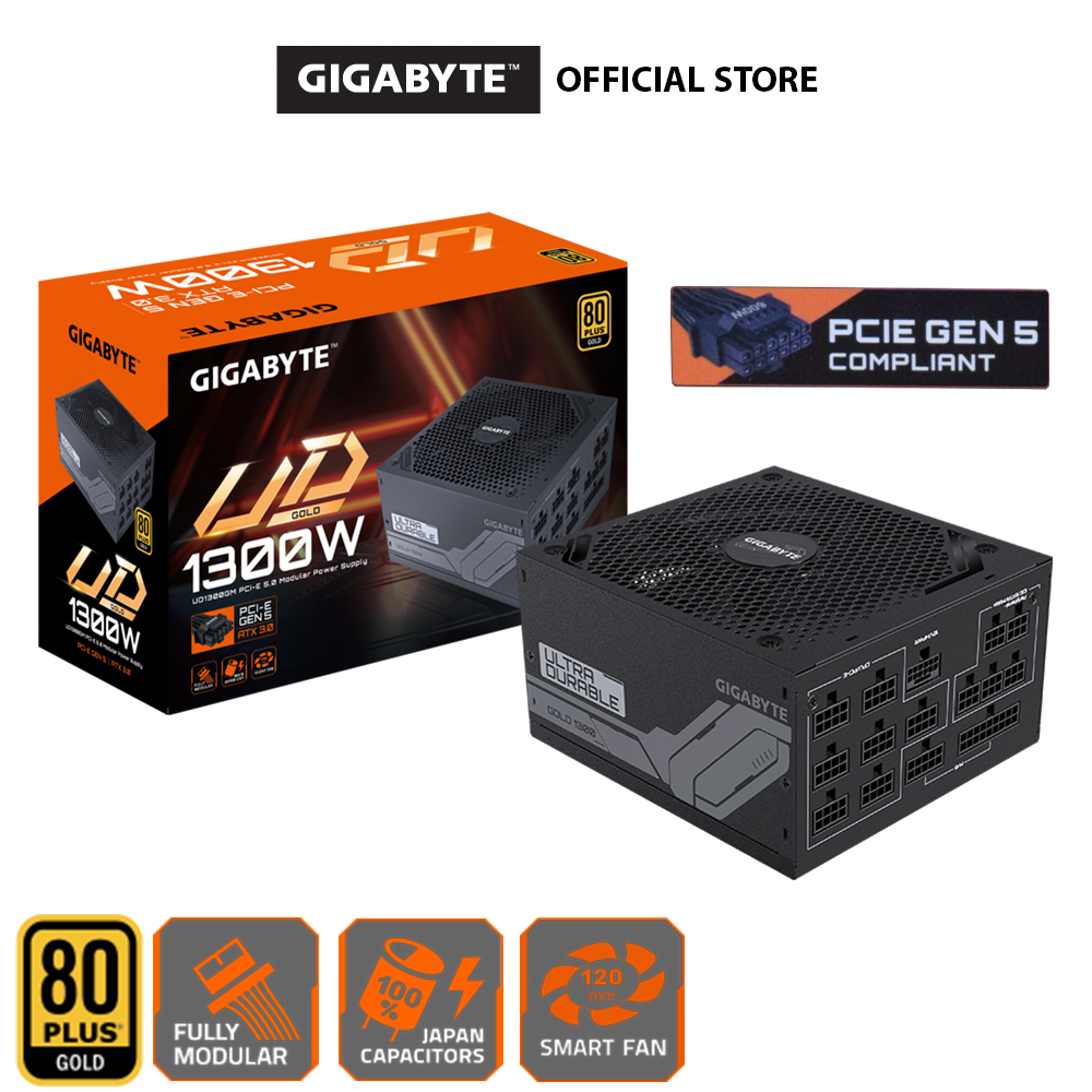 Gigabyte Ultra Durable 1300W PCIe 5.0 80+ Gold Full Modular Power ...