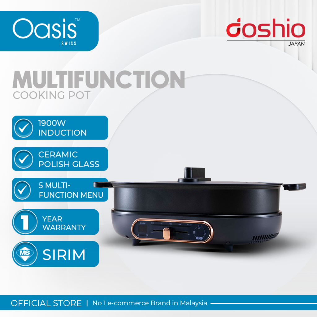 Doshio Multifunction IH Cooking Pot Non-Stick Electric Grill Frying Pan ...