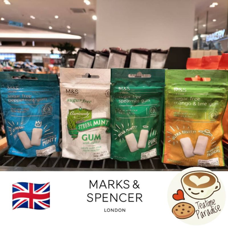 Marks & Spencer (M&S) Sugar Free Gum 27g (Assorted Flavours) (Mint ...
