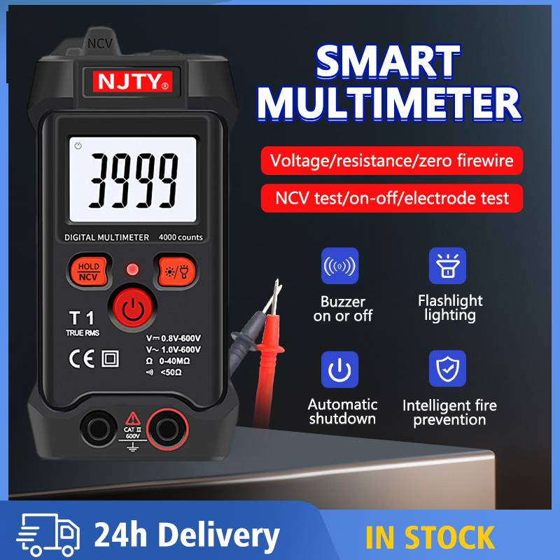 T1 Smart Multimeter 600V AC DC 2000 Counting Voltmeter LCD Digital ...