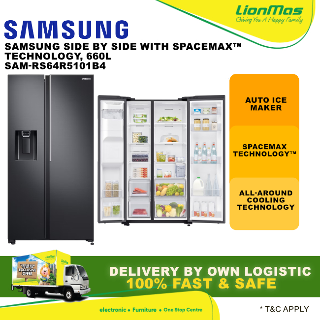 SAMSUNG SIDE BY SIDE FRIDGE WITH SPACEMAX TECHNOLOGY , 660L RNor Izzana ...