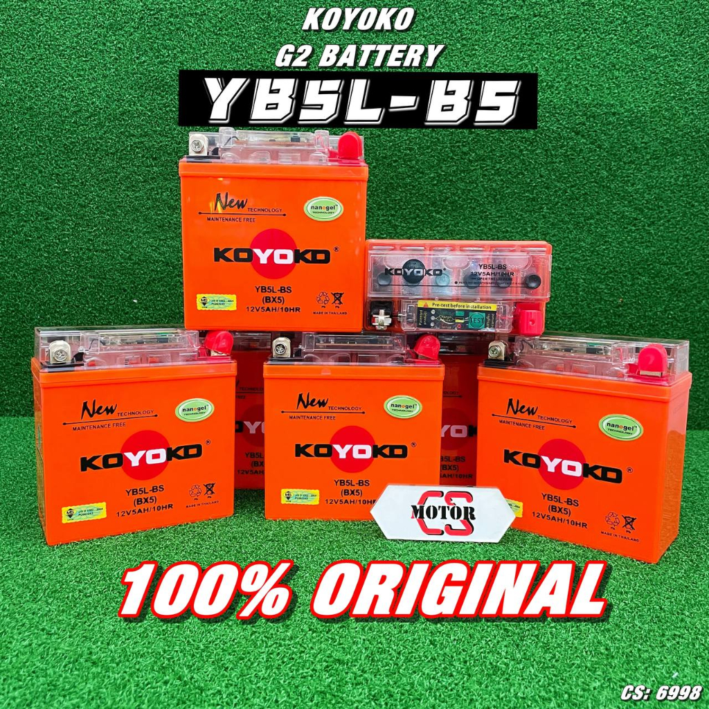 KOYOKO BATTERY YB5L NANO GEL HONDA EX5 DREAM STARTER YAMAHA Y125Z LC135 ...