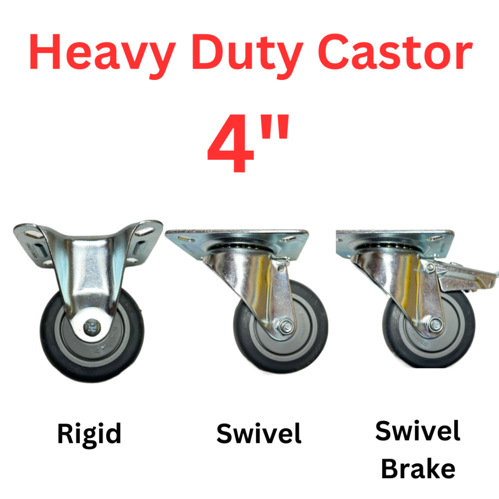 4" Heavy Duty Rhombus Heavy Duty Grey TPR Rubber Wheel Roller Quality ...