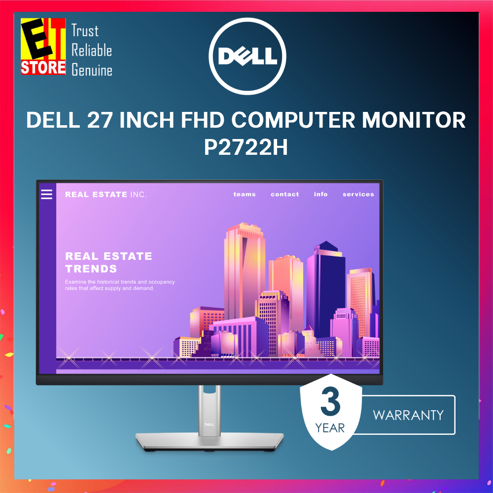 DELL MONITOR 27 P2725H IPS FHD / TILT, SWIVEL,PIVOT,HEIGHT ADJUSTABLE ...