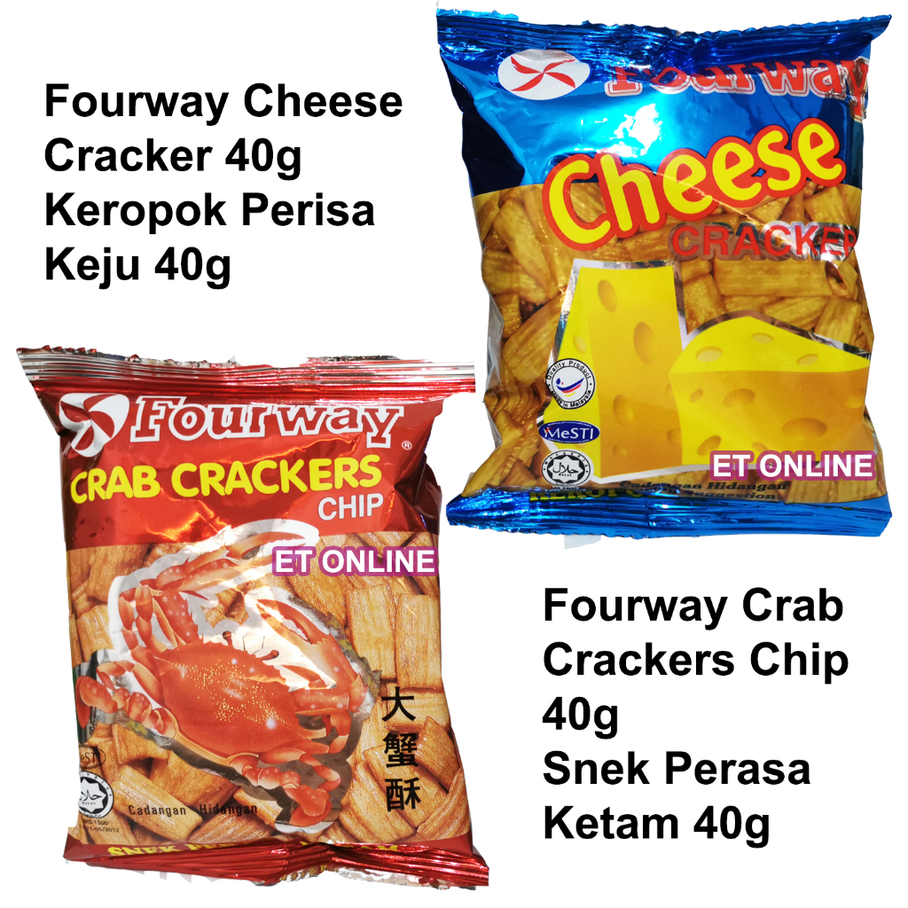 READY STOCK [HALAL] Sarawak Made FOURWAY CRAB CRACKERS 40g CHEESE ...