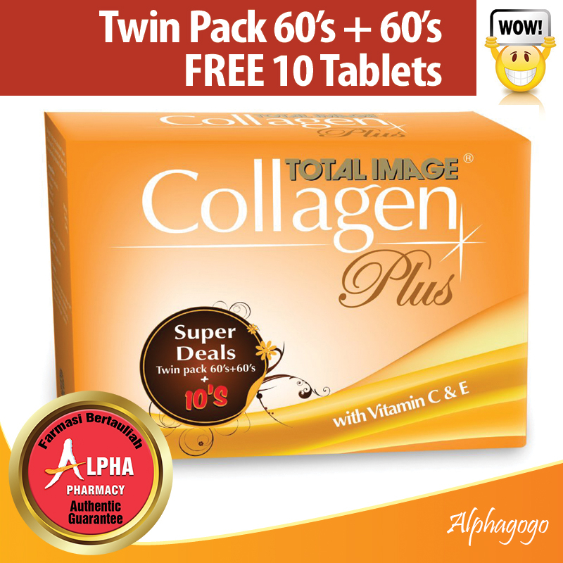 TOTAL IMAGE Collagen Plus With Vitamin C & E (Twin Pack 60's + 60's ...