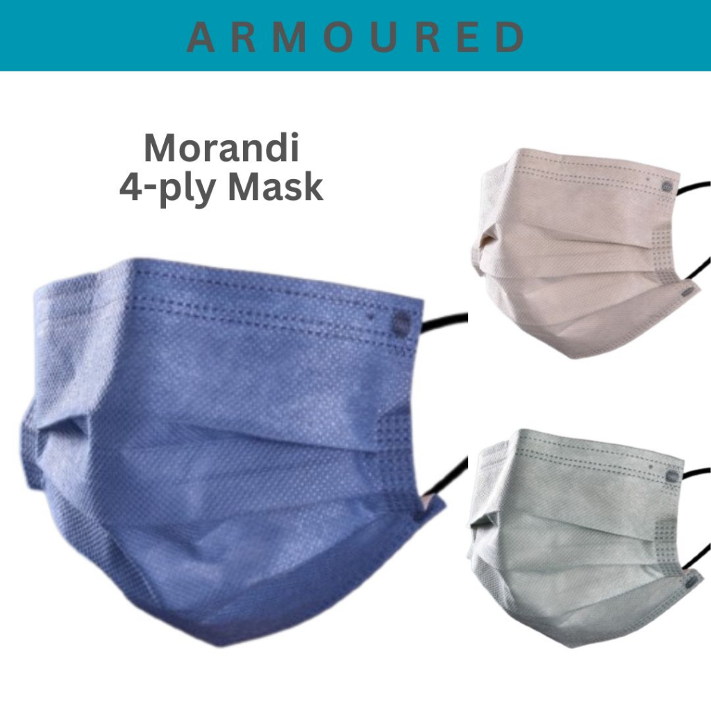 Morandi Colours Disposable Adult Face Mask 4-Ply Earloop Pelitup Muka ...