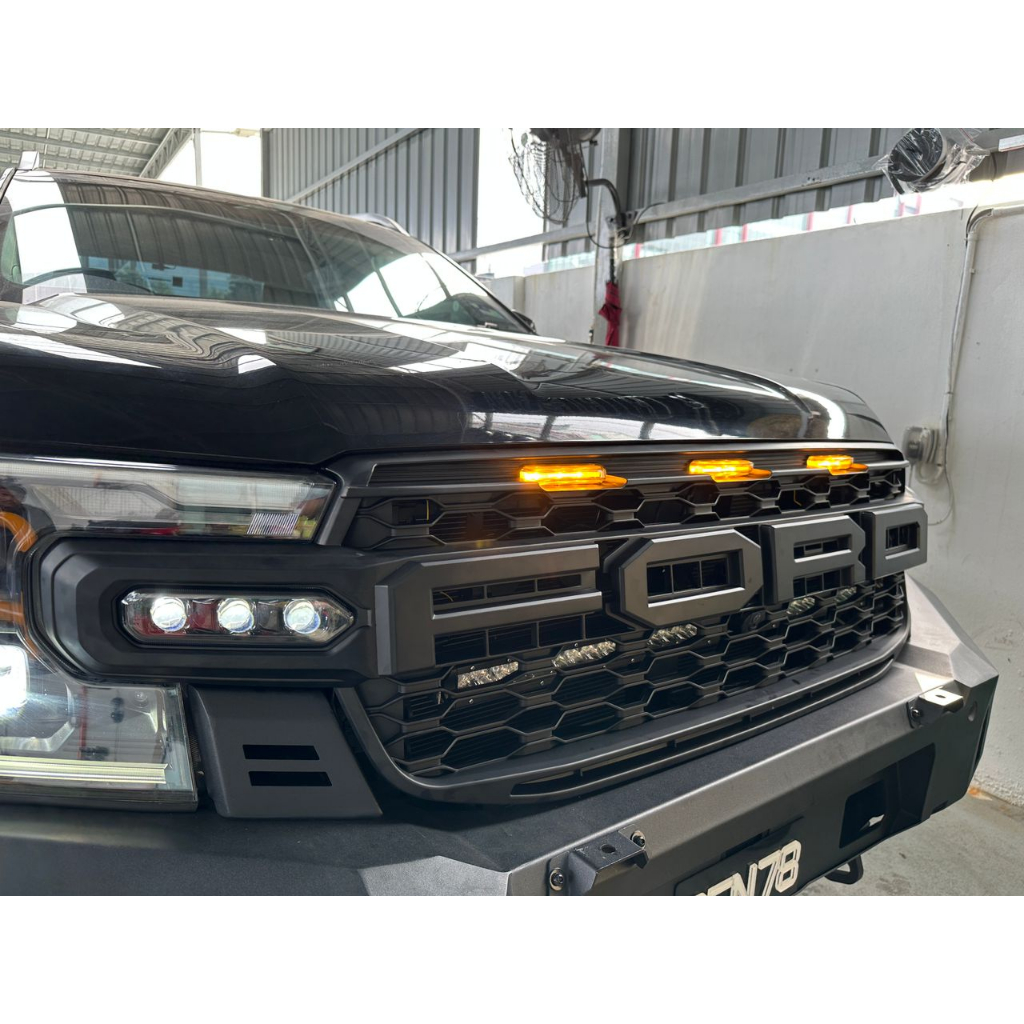Raptor Style V5 Front Grille with LED (3pcs) For Next-Gen Ford Ranger ...