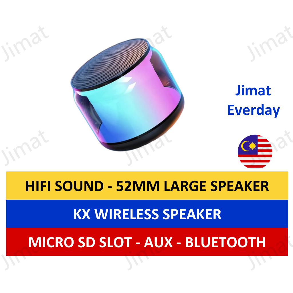 KX Portable Speaker + Bluetooth + MicroSD + Microphone + Color LED ...