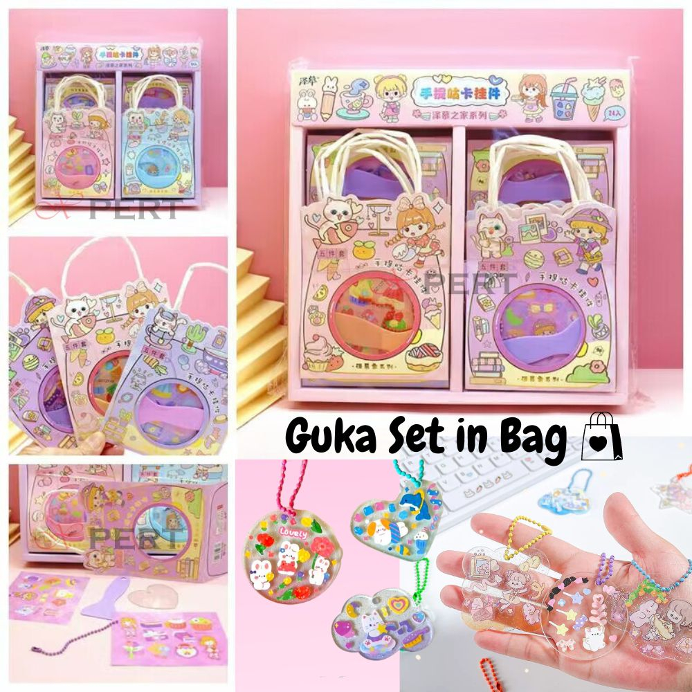 Guka Set in Bag Sticker Kid Gift Beg Goodies Student Kids Box Murah ...