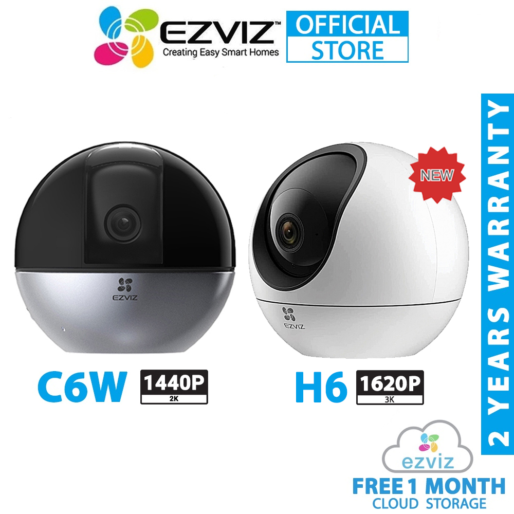 EZVIZ C6W 2K (4MP)1440P H6 3K (5MP) 1620P Two Way Talk Pan and Tilt Wireless Indoor Security ...
