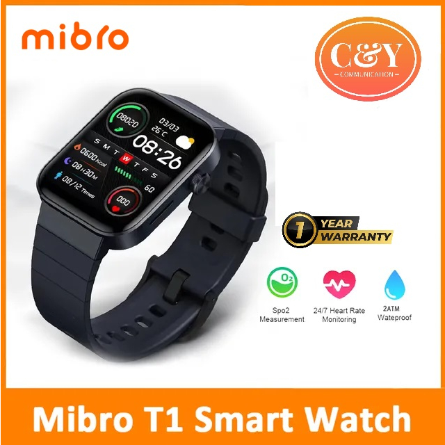 Mibro T1 Smartwatch Bluetooth Calling 1.6Inch AMOLED Screen Sport Waterproof Men Women Smart ...