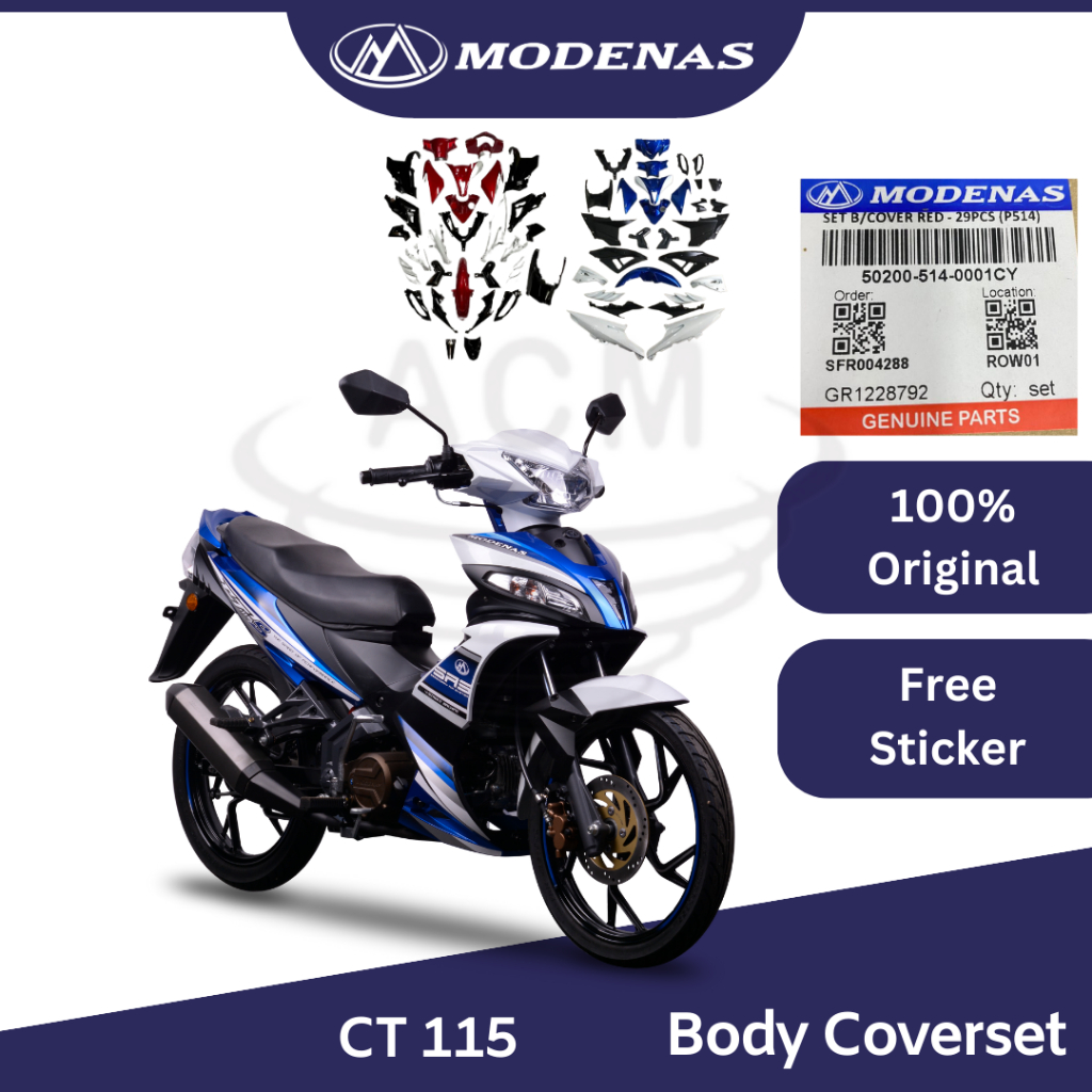 MODENAS CT115 100% Original Full Body Cover Set Coverset Bodyset Frame ...