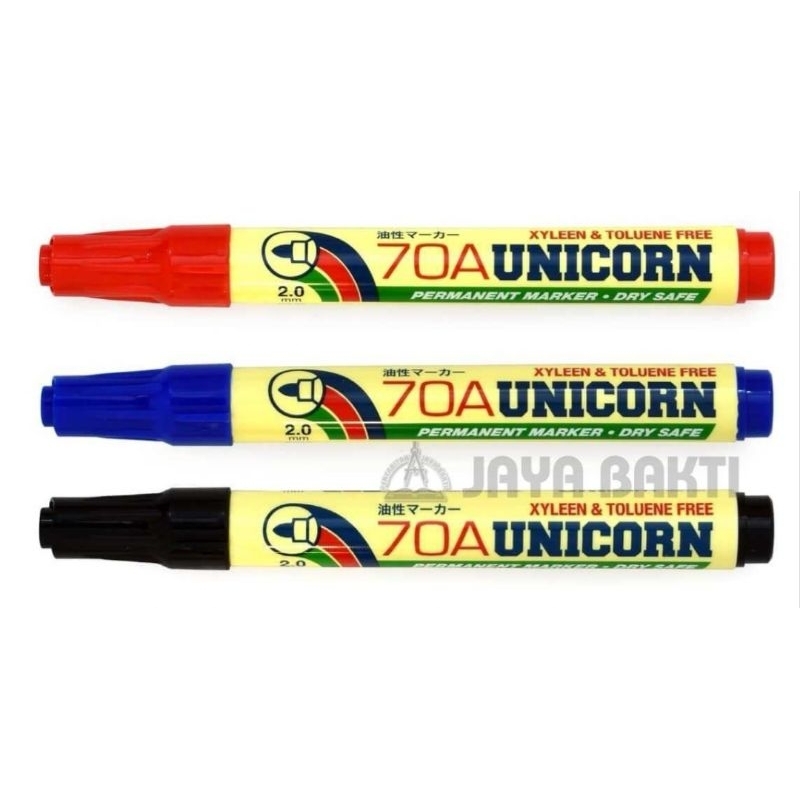 Unicorn permanent marker 70A red/blue/black | Shopee Malaysia