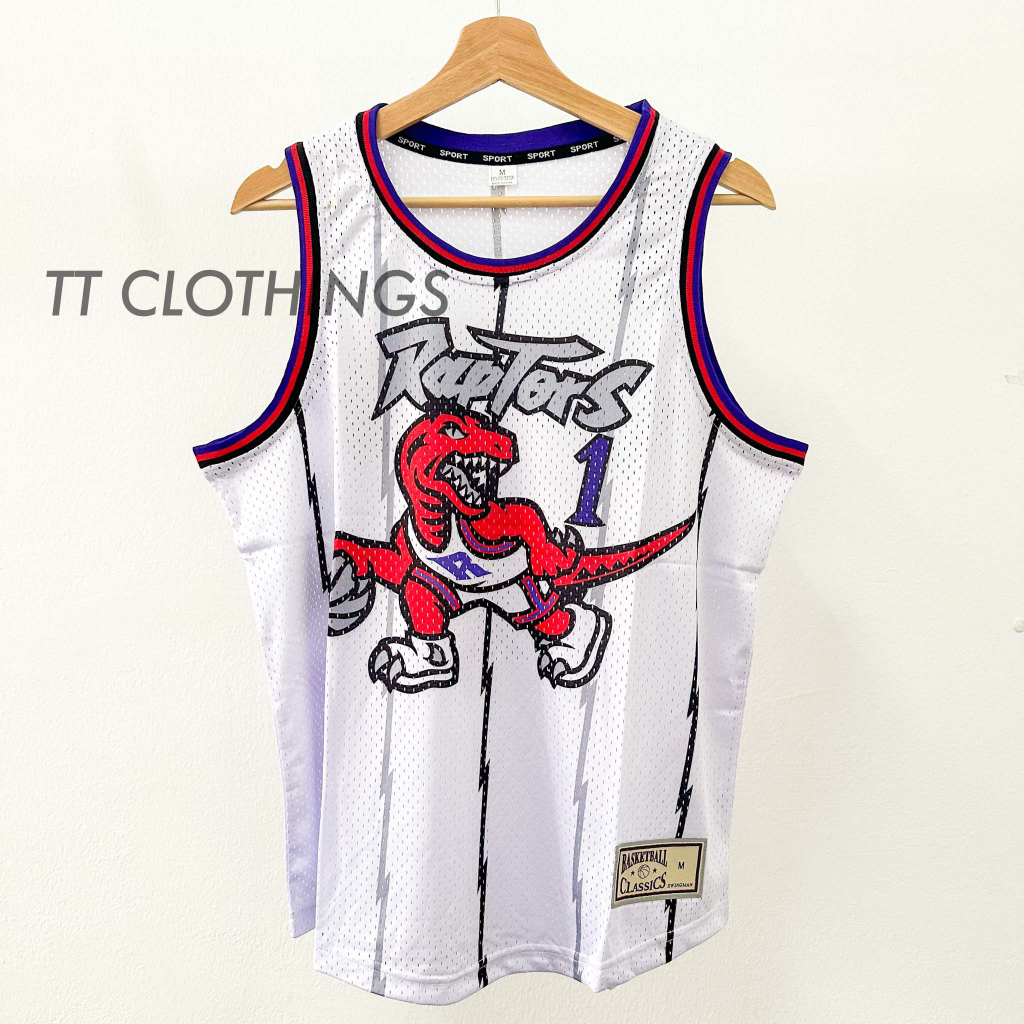 NBA Basketball Jersey Mesh Edition Toronto Raptors White Trady McGrady ...