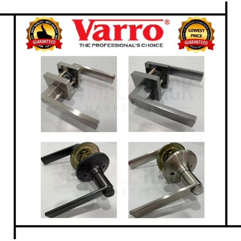 VARRO Tubular Lever Lockset Door Lock Handle Lock Kunci Pintu Bilik ...