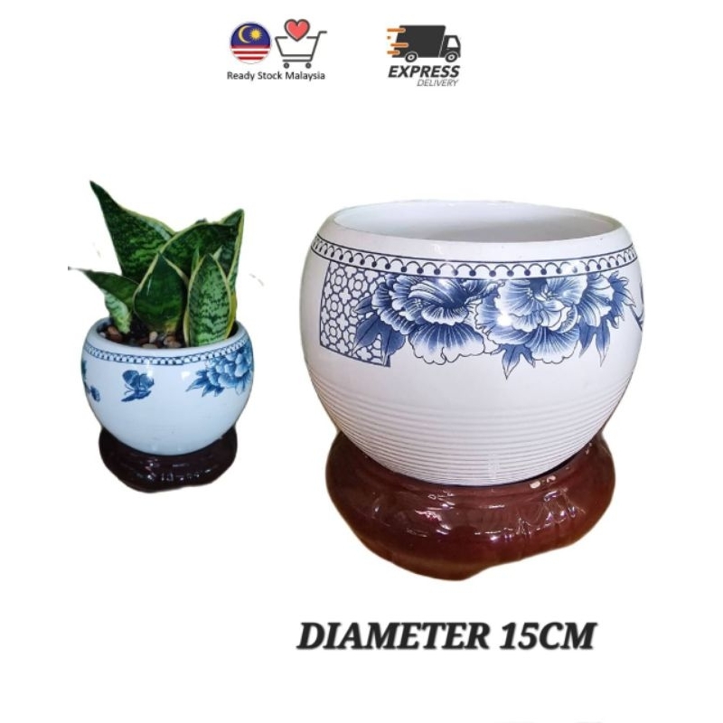 pasu bunga ceramic 陶瓷花盆 | Shopee Malaysia