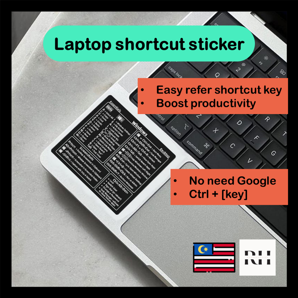 Ready Stock | Convenient Windows PC Reference Keyboard Shortcut Sticker ...