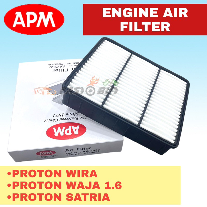 100% ORIGINAL APM ENGINE AIR FILTER - PROTON WIRA / WAJA 1.6 / SATRIA ...