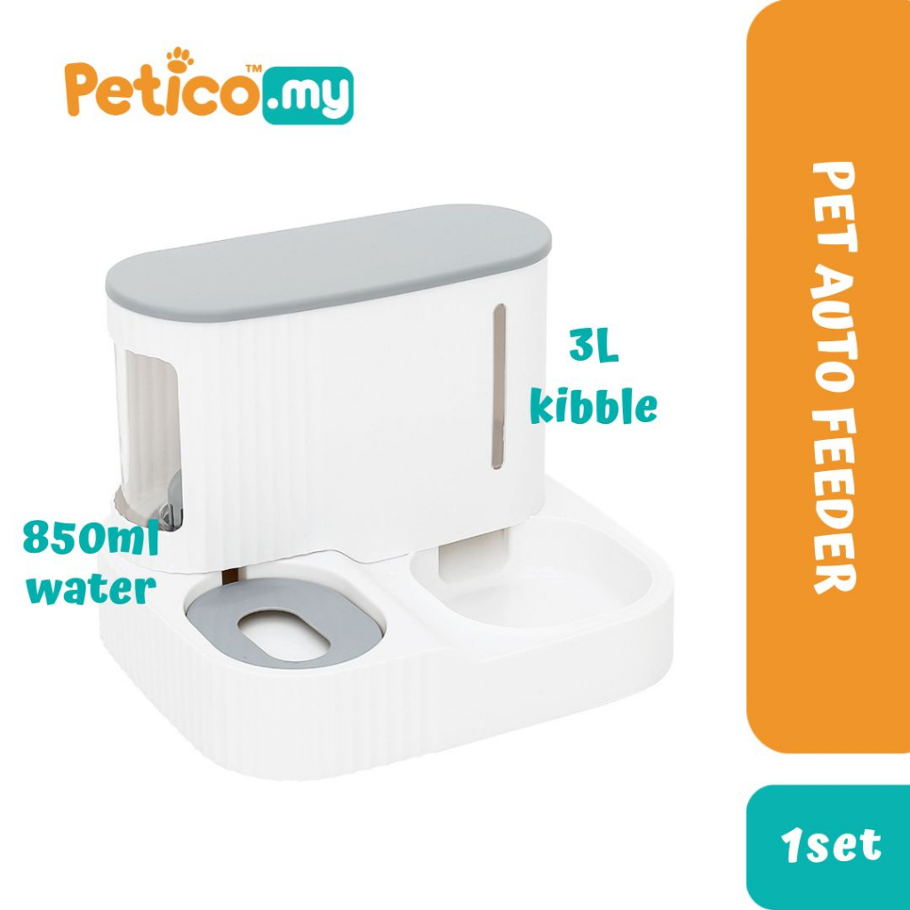 Pet Auto Feeder for 850ml Water and 3L Kibble (Grey) | Shopee Malaysia