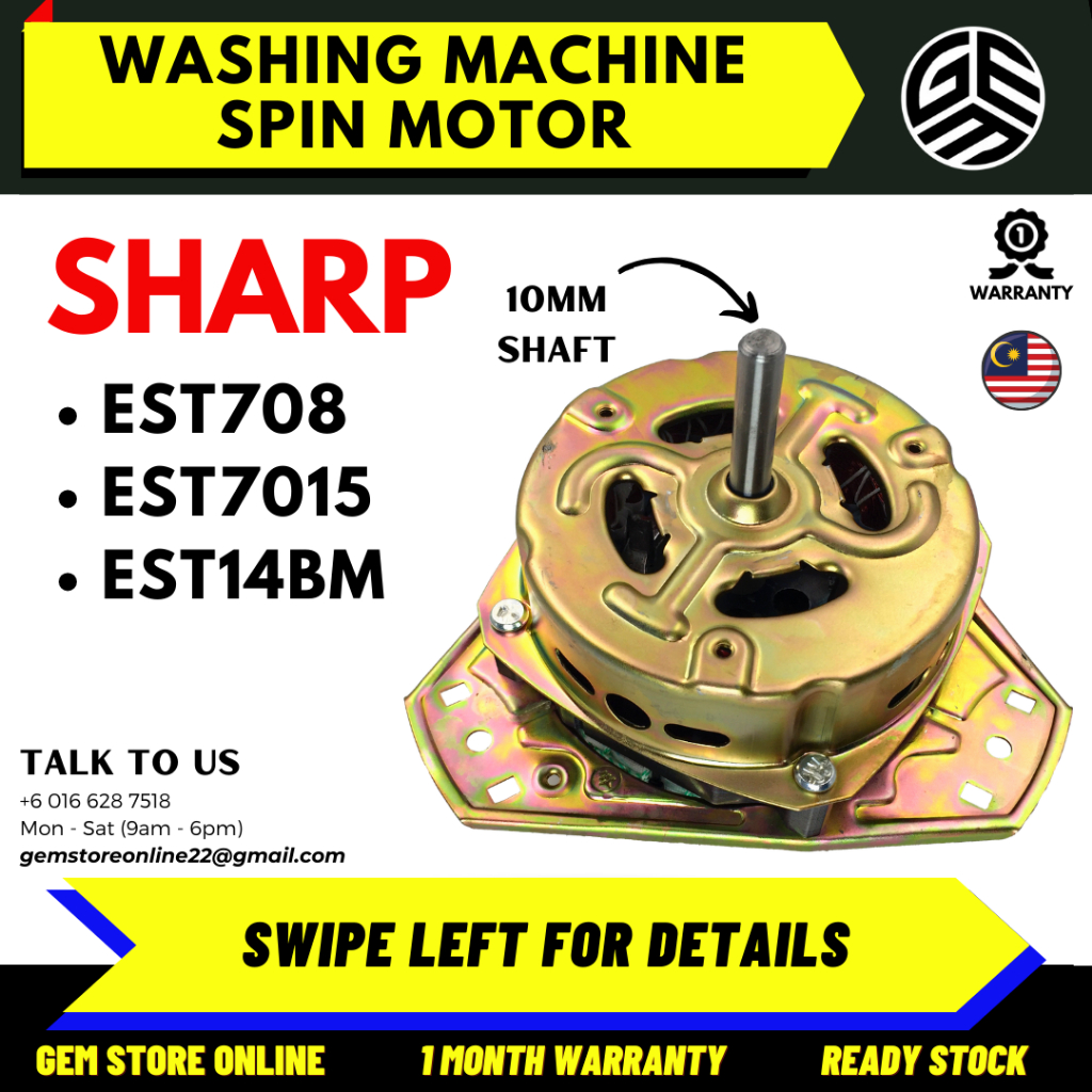 EST708 / EST7015 / EST14BM SHARP Spin Motor Semi-Auto Washing Machine ...