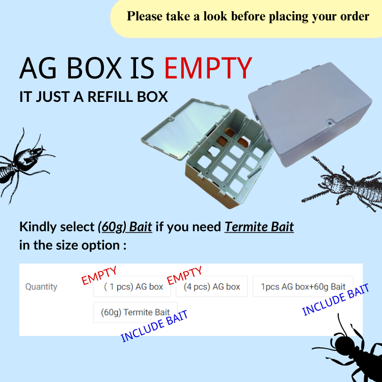 EXcoQ DIY Termite Bait System / Indoor & Outdoor Termite Bait Box/ Umpan Anai Anai/ Destroy ...