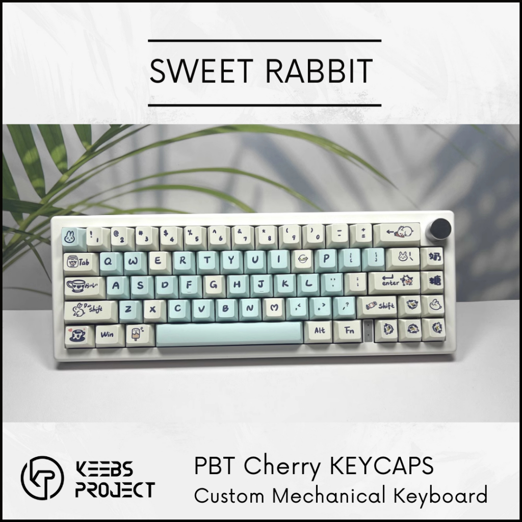 [Ready Stock] Sweet Rabbit PBT KEYCAPS for Mechanical Keyboard White ...