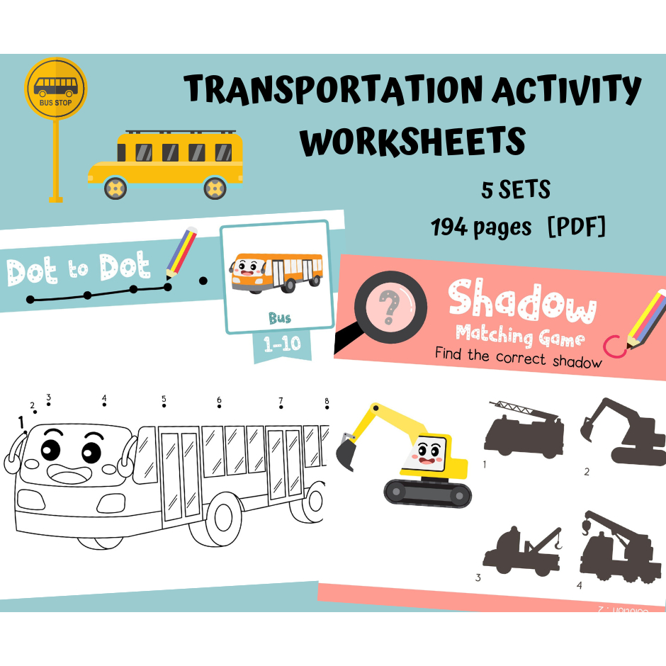 A431 – [PDF] Transportation activity worksheets 5 sets 194 pages ...