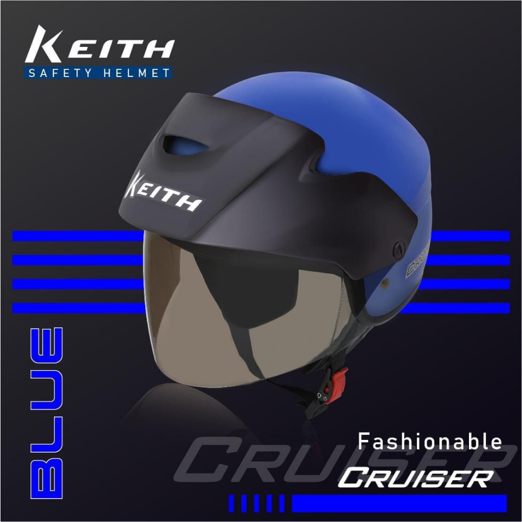 KEITH Cruiser V3 Half Helmet with Smoke Visor - SIRIM Certified ...