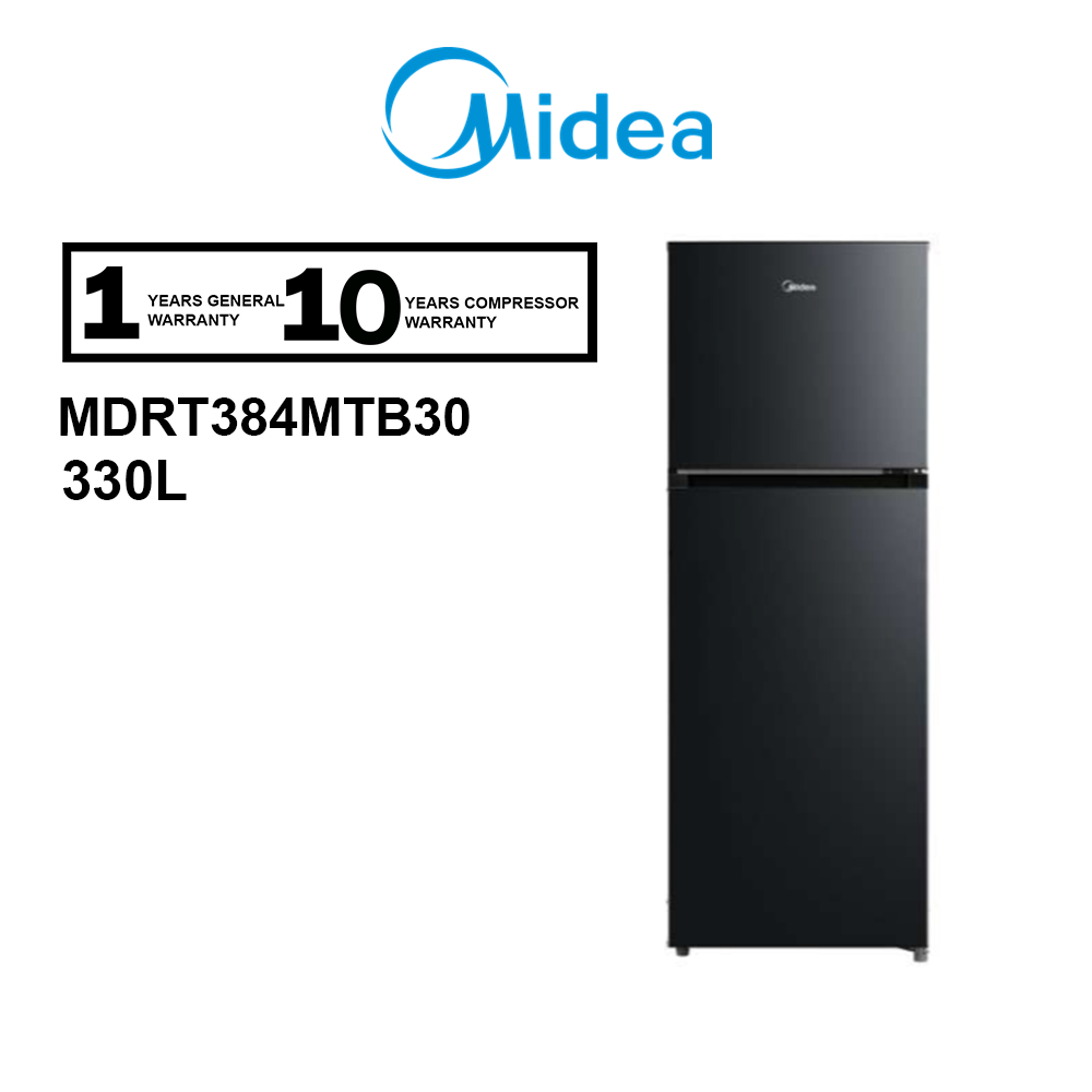 Midea 330L Fridge 2 Doors MDRT384MTB30 Non-Inverter Refrigerator Peti ...