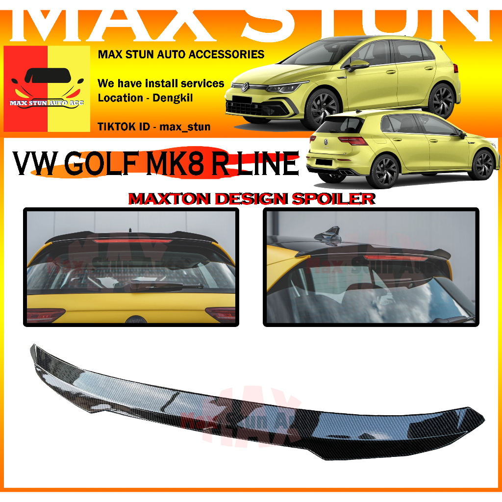 VOLKSWAGEN GOLF MK8 TSI/R LINE MAXTON V1 STYLE SPOILER VW GOLF 8 RLINE ...