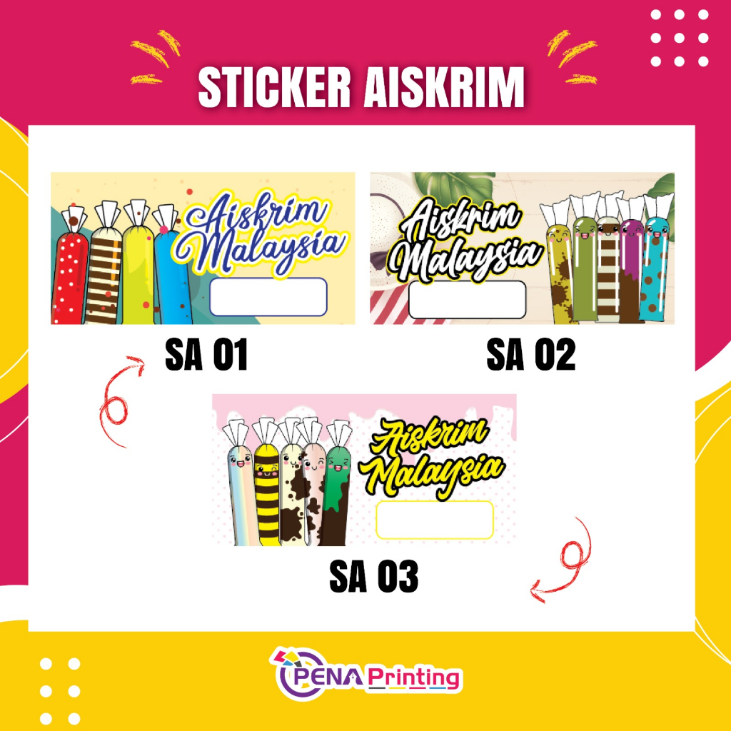 Sticker Aiskrim Malaysia (KALIS AIR) 🍦🍦🍦 | Shopee Malaysia