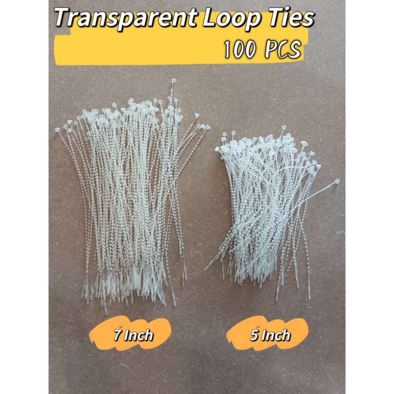 [Ready Stock] 100 Pcs 5'' 7'' Transparent Plastic Loop Ties / Packing ...