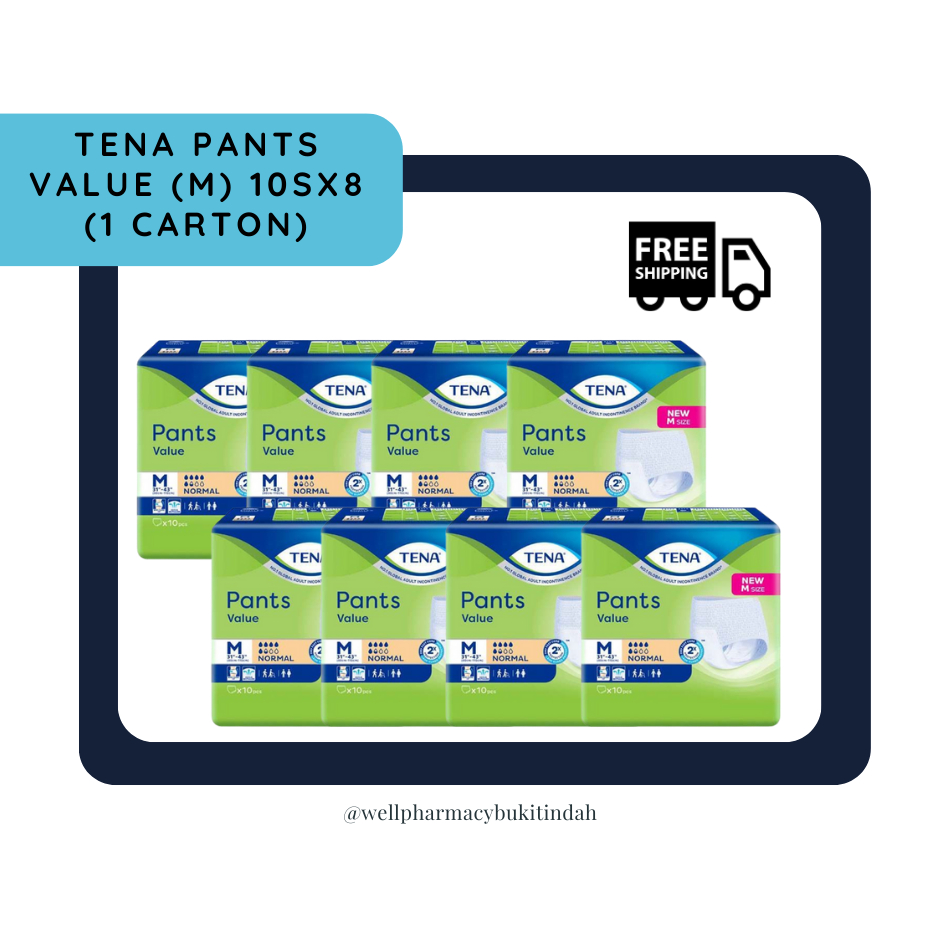 TENA PANTS VALUE- Adult Diapers M/L 1 CARTON (8 PACKS) | Shopee Malaysia