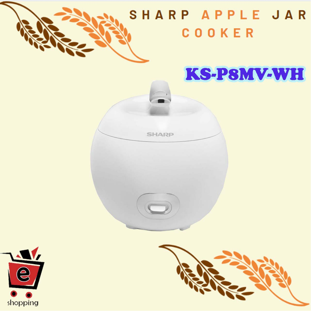 Sharp Apple Jar Rice Cooker (0.72 L) KS-P8MV-WH/小型饭锅/Nasi Periuk ...