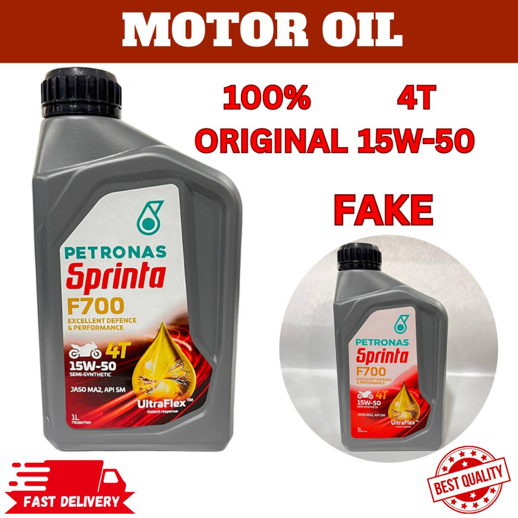 PETRONAS SPRINTA F700 4T 1 LITRE 15W50 MINYAK MOTOR NEW STOCK 100% ...