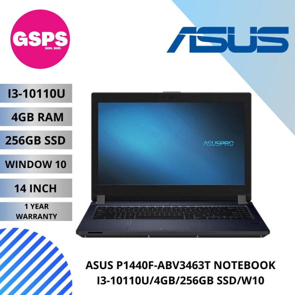 ASUS P1440F-ABV3463T NOTEBOOK - I3-10110U/4GB/256GB SSD/W10/1 YEAR ...