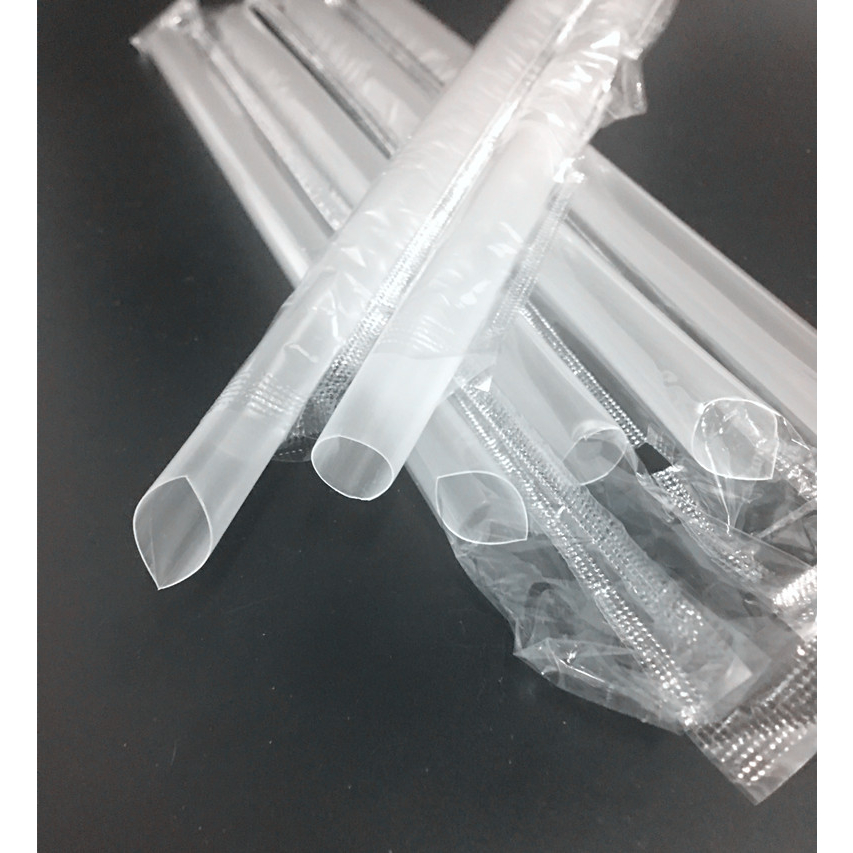 8" GIANT STRAW CLEAR & WHITE WITH INDIVIDUAL PACK / DISPOSABLE BUBBLE ...