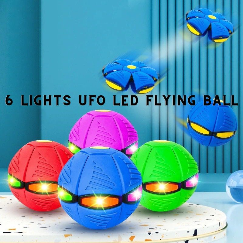 Elastic Stepping Ball Luminous Deformation 6 Lights Flying UFO Ball ...