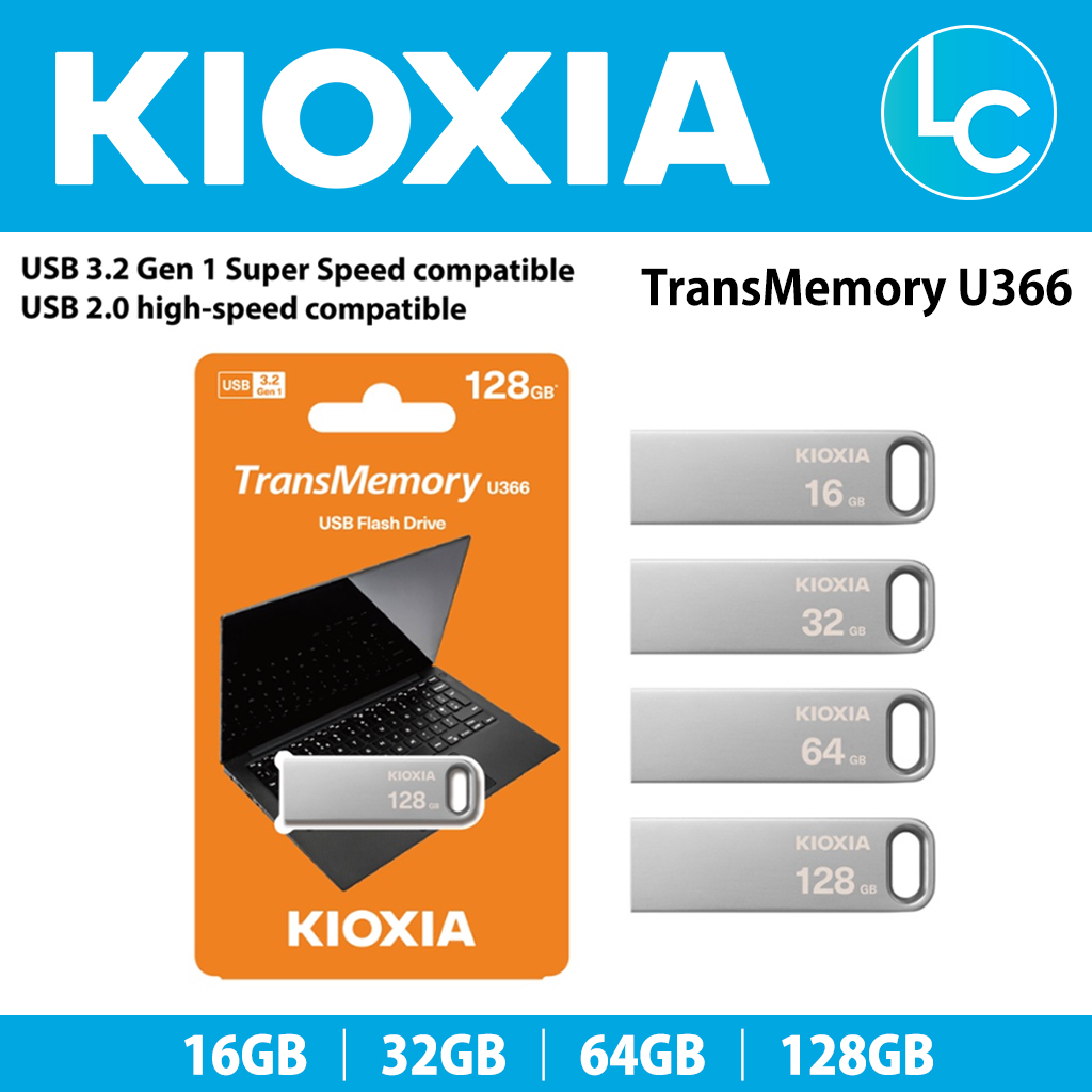 KIOXIA TransMemory U366 Metal Type USB 3.2 Flash Drive 64GB / 128GB Pendrive ThumbDrive | Shopee ...