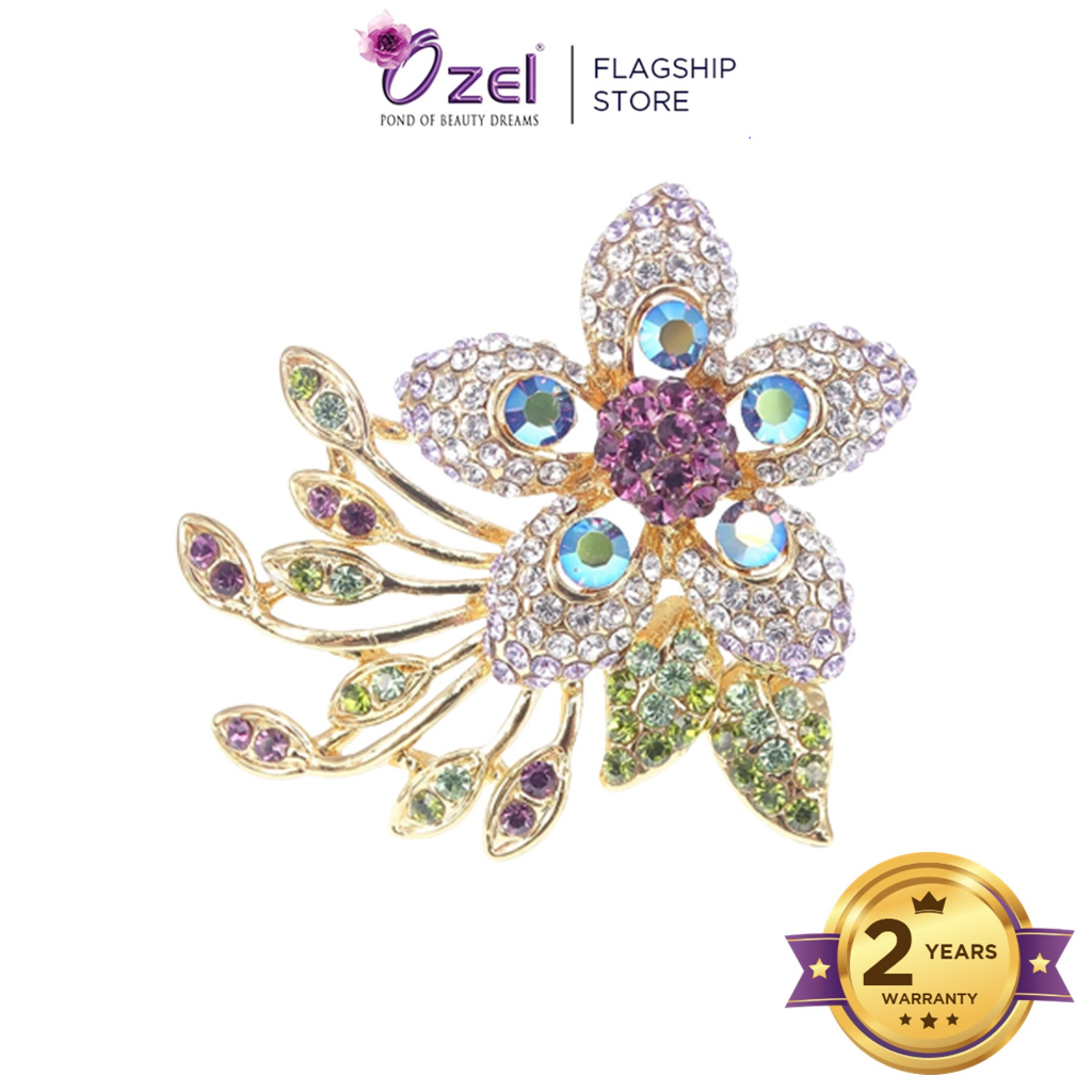 Ozel Flower Brooch B180 Kerongsang & Pin Tudung, Hijab, Songkok, Baju ...